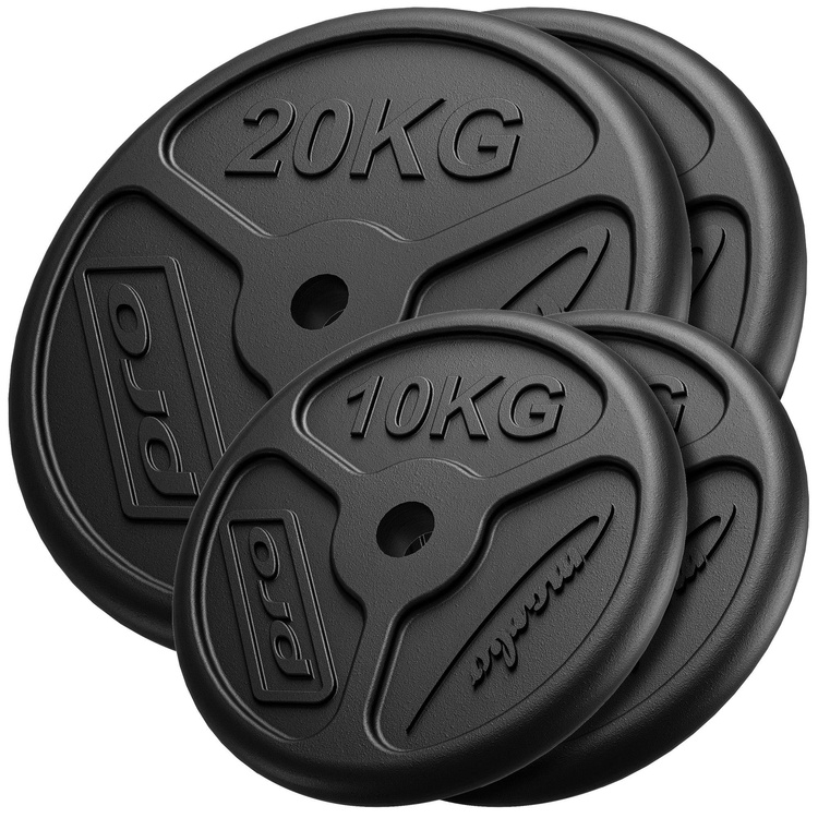 Slim Guss Hantelscheiben-Set Gewichte mit ø30/31 mm Bohrung | Set 60 kg ...